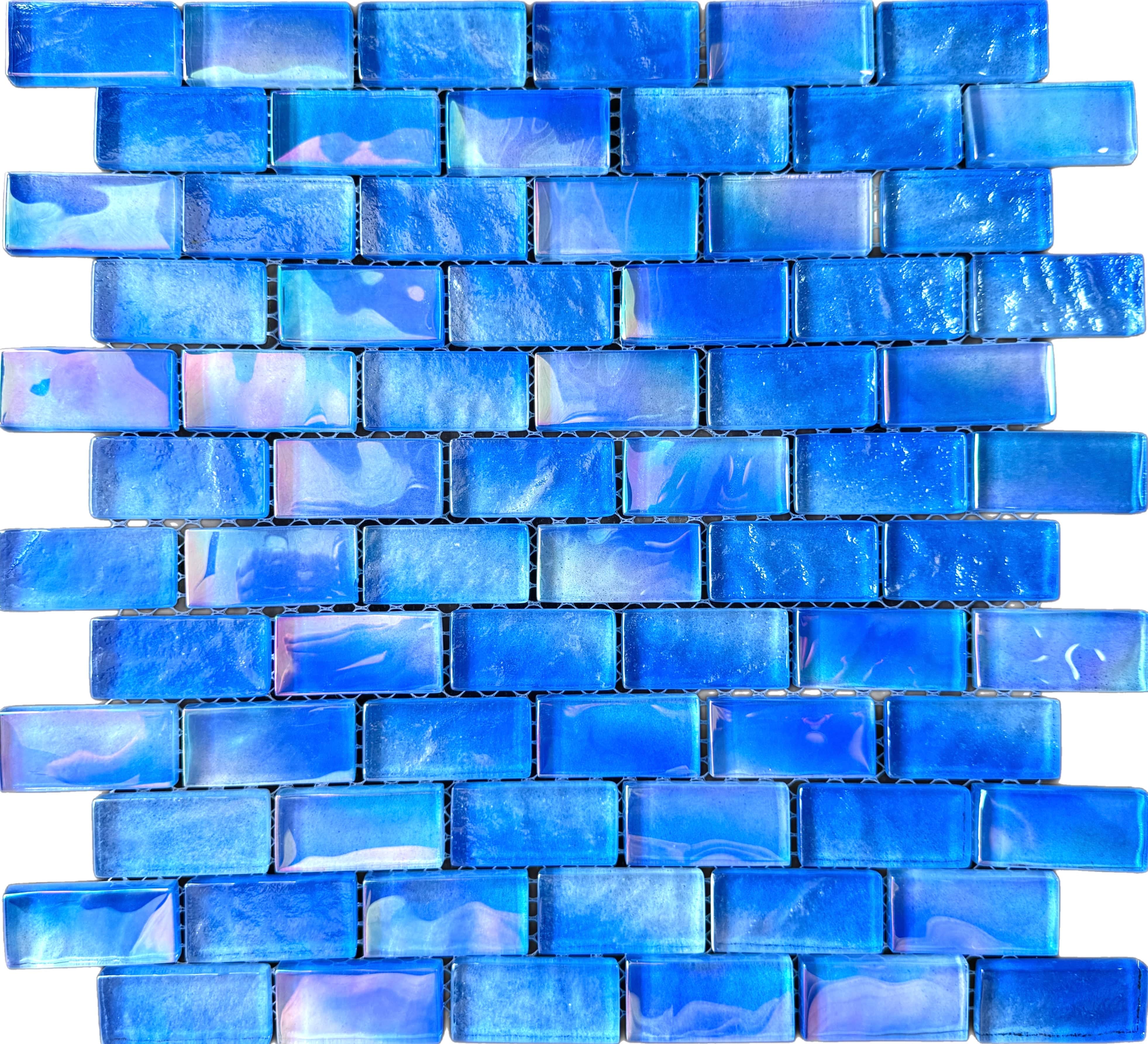 Galaxy Blue 1x2 Glass Tile | Tiles and Deco