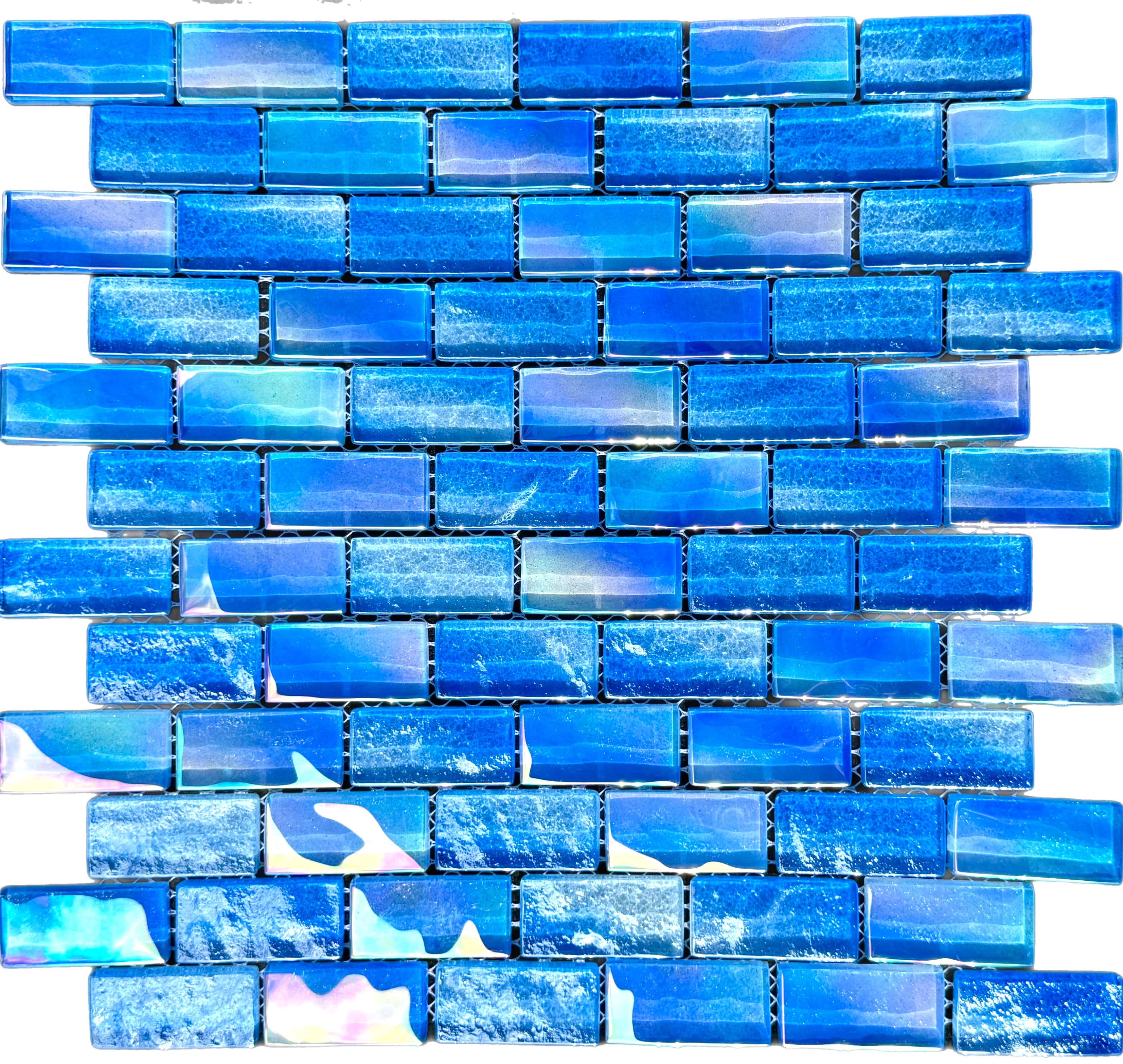 Galaxy Blue 1x2 Glass Tile | Tiles and Deco