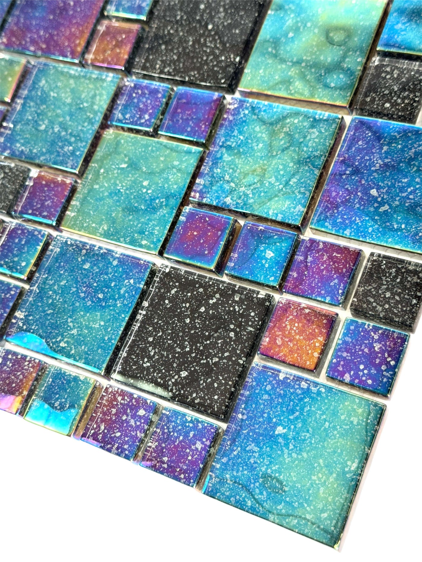 Galaxy Black Mix Glass Tile | Tiles and Deco