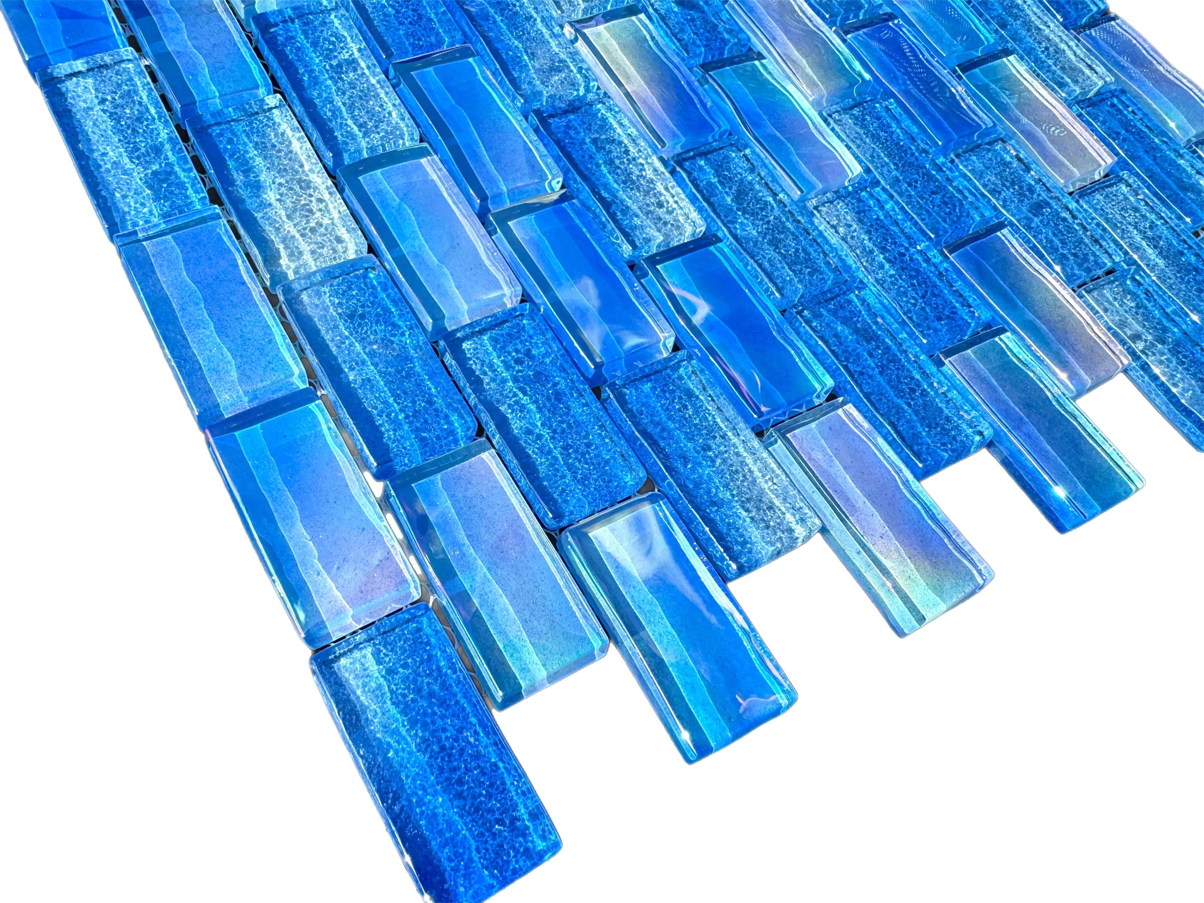 Galaxy Blue 1x2 Glass Tile | Tiles and Deco