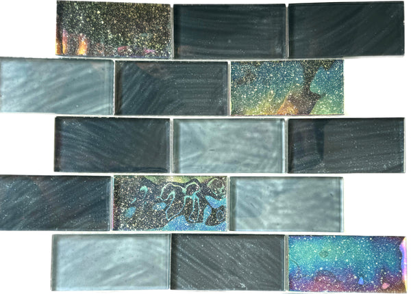 Galaxy Graphite 2x4 Glass Tile | Tiles and Deco