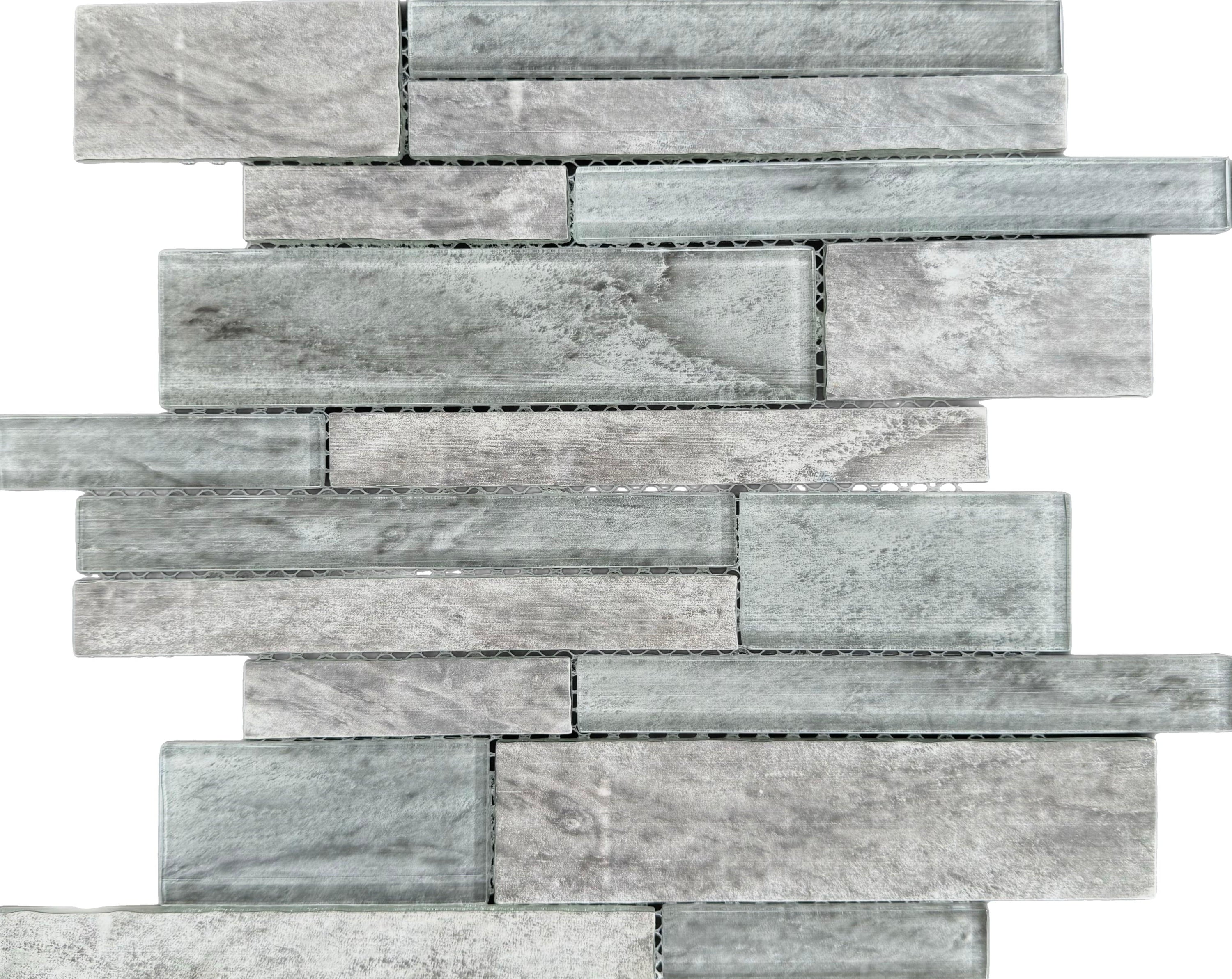 Rock Grey Linear Glass Pool Tile - Durable, Frost Proof