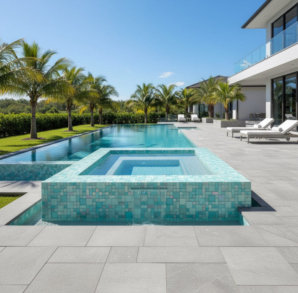 Bahamas Aqua Mix Pool Tile | Shop Online - Tiles and Deco