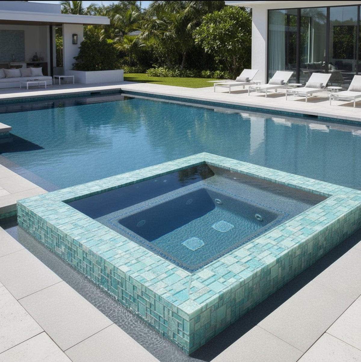 Bahamas Aqua Mix Pool Tile | Shop Online - Tiles and Deco