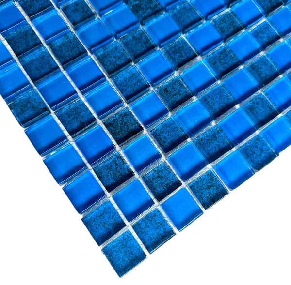 Trend Cobalt Mix 1x1 Glass Tile | Tiles and Deco