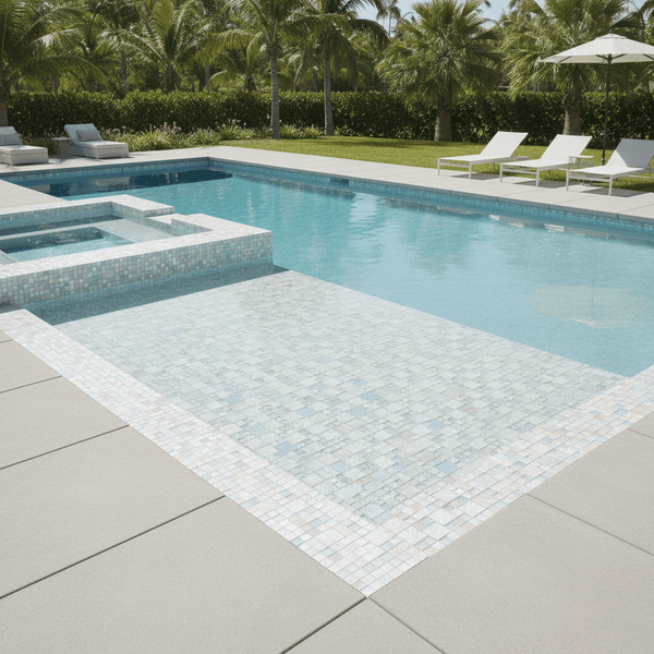 Bahamas Snow White Tile Mix | Mosaic Glass Tile - Tiles and Deco