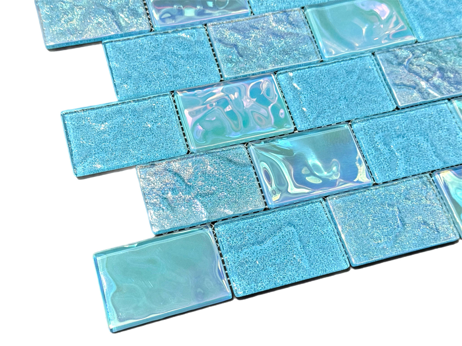 Nautical Sky Blue 2x3 Glass Pool Tile | Tiles And Deco