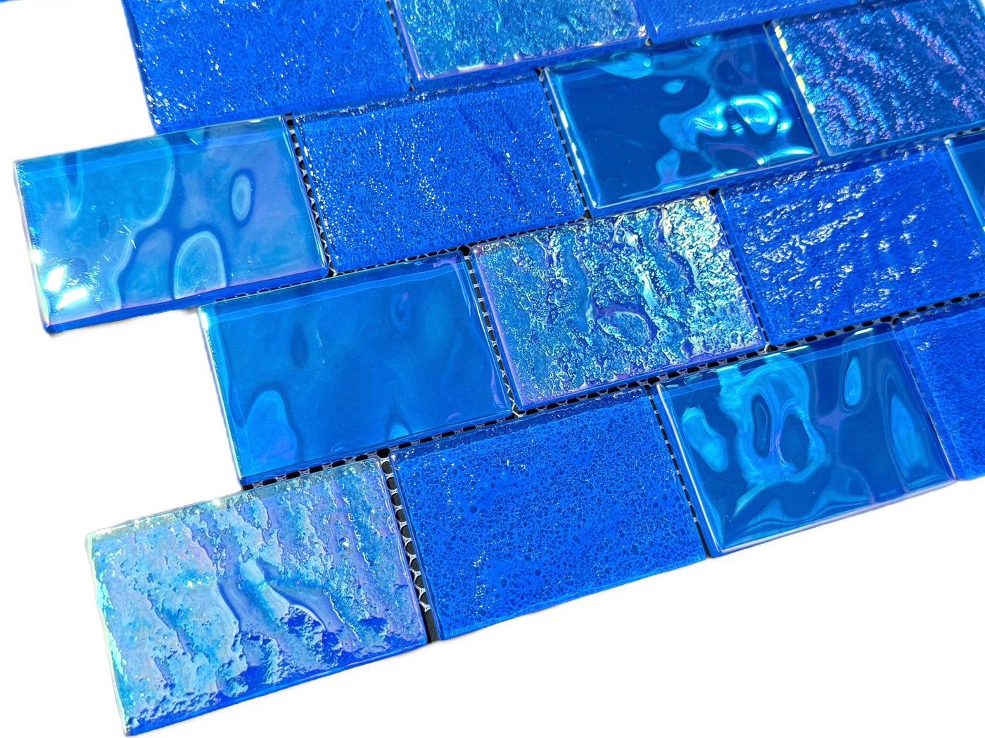 Pool Waterline Tiles - Porcelain Mosaic & Iridescent