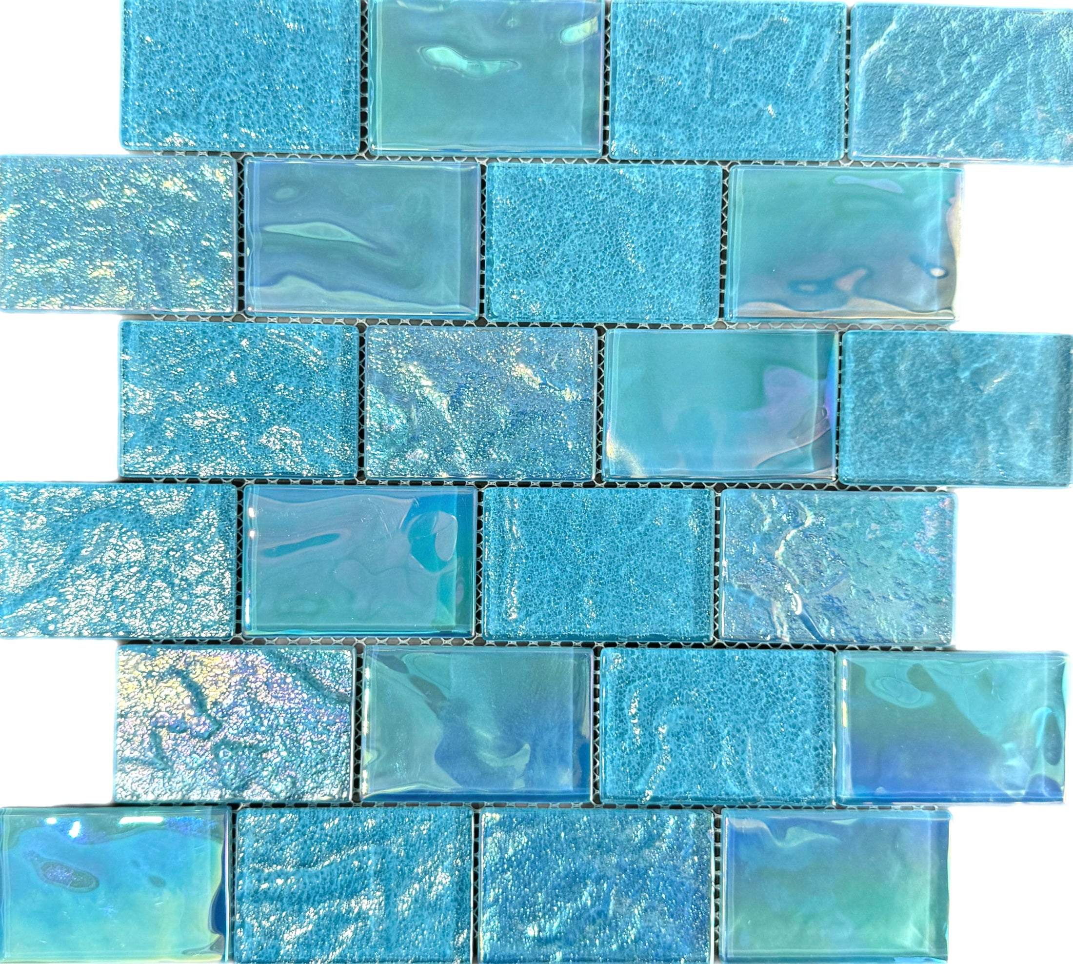 Nautical Sky Blue 2x3 Glass Pool Tile | Tiles And Deco