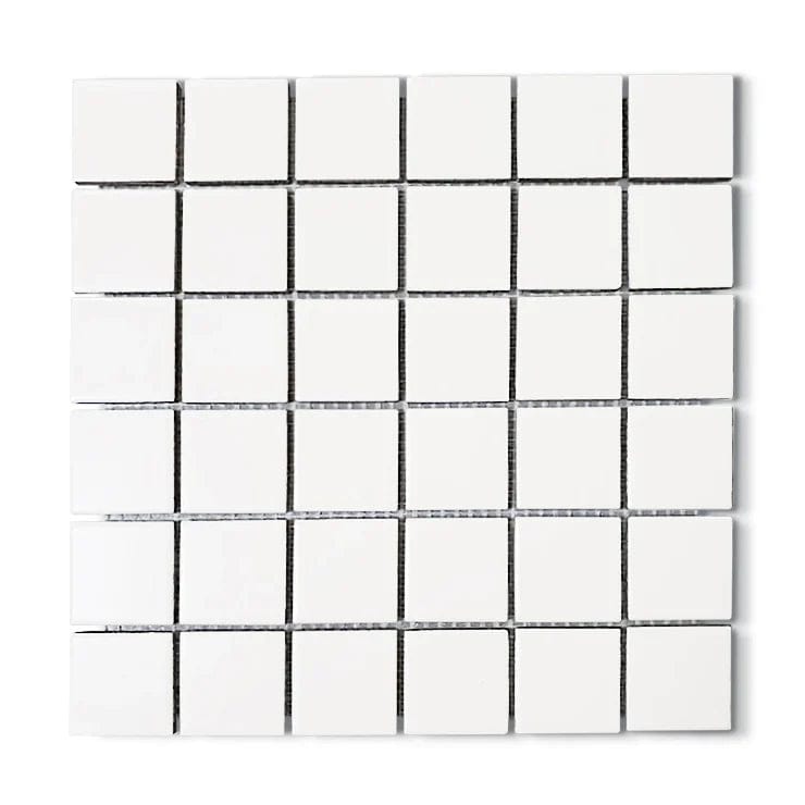 White Square Matte 2" x 2" Porcelain Mosaic Tile