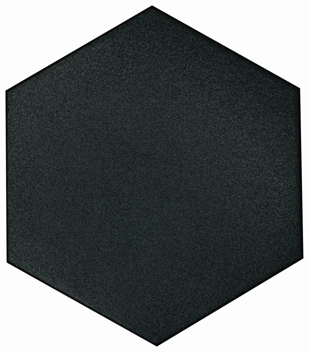 Solid Black Hexagon Tile 8″x 9″ - Bathroom Wall Tile - Tiles and deco