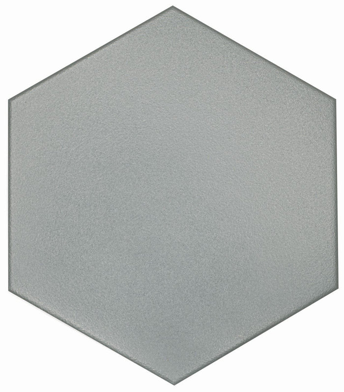 Solid Gray Hexagon Tile 8"x9" - Luxury Matte Bathroom Tiles