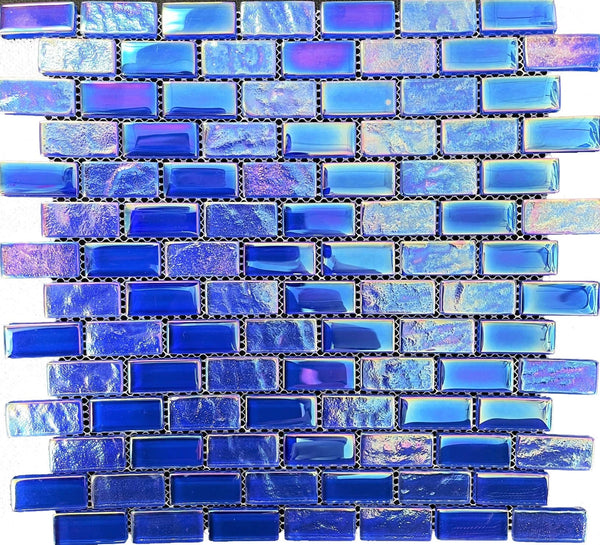 Glare Cobalt Brick Tile | Shop Online - Tiles and Deco
