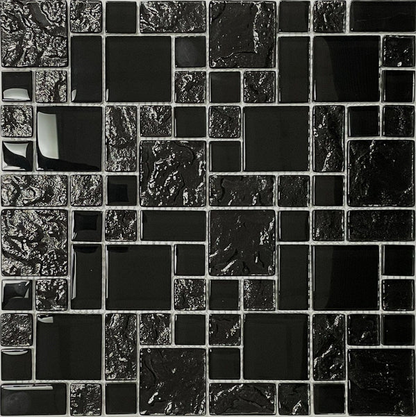 Bahamas Black Mix Glass Tile | Tiles and Deco