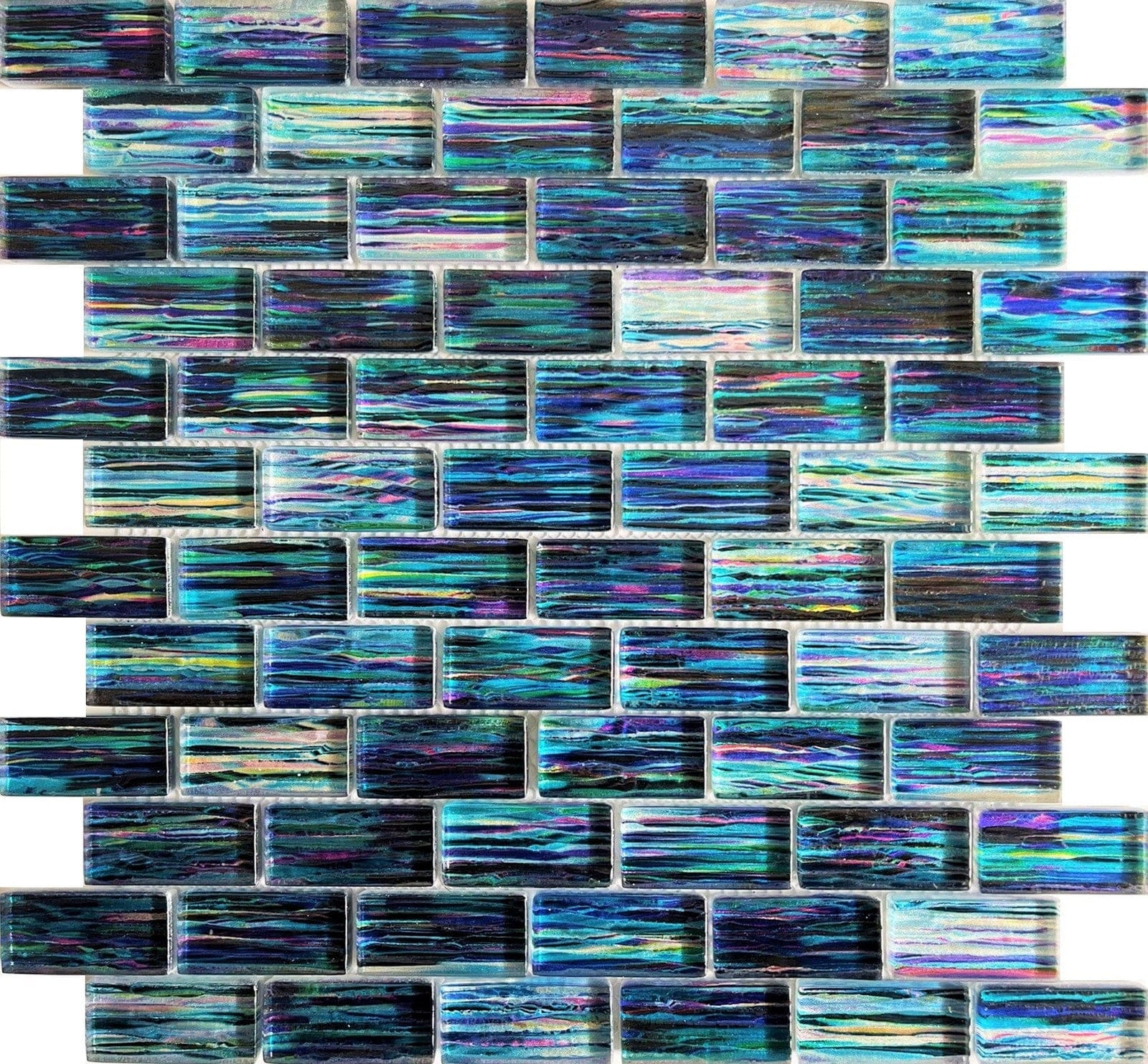 Sapphire Ocean 1x2 Glass Tile | Tiles and Deco