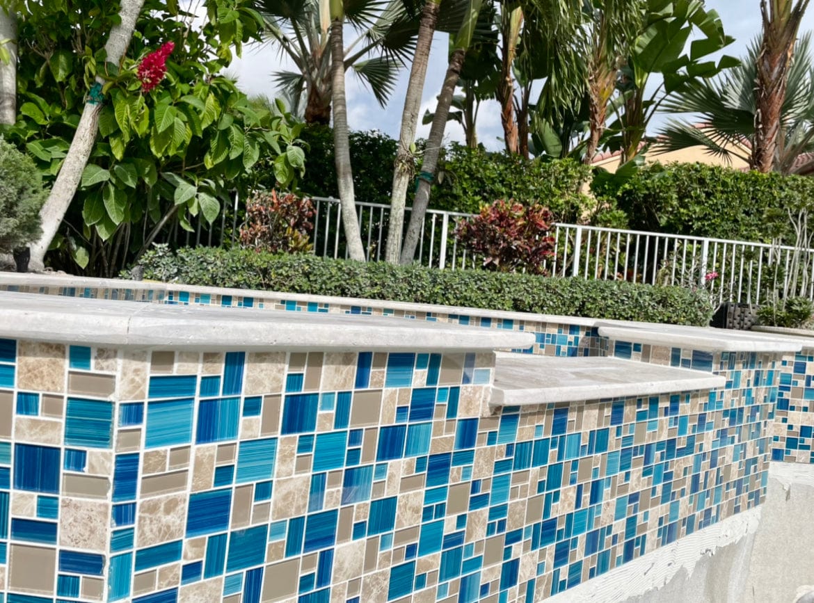 KAUAI Stone Mix Tile | 100% Glass, Pool Rated, French Pattern – Tiles ...
